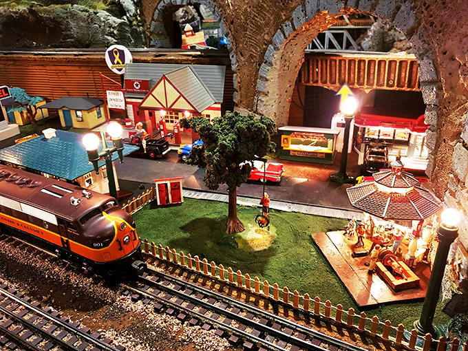 It's like "Pleasantville" meets "The Truman Show" - only smaller and with less existential crisis. This mini town captures Americana in adorable detail.