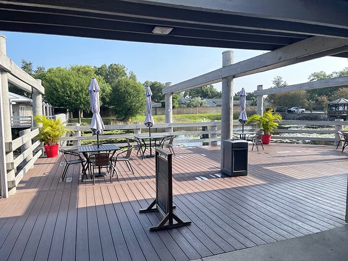 Dine with a view that's more refreshing than a dip in the Gulf. This patio seating is the perfect spot for some al fresco feasting. Photo credit: Shawn L.