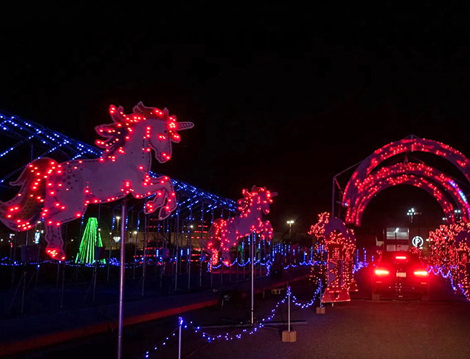 Unicorns prancing in the Arizona night? Either I've had too much eggnog, or this light show is truly magical!