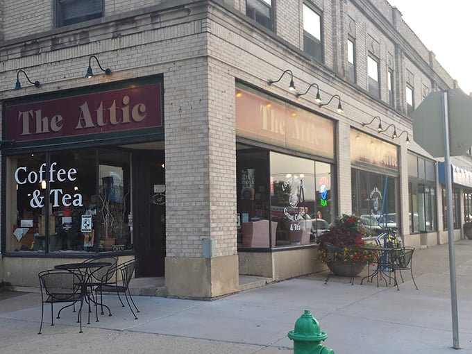 Coffee, books, and cozy vibes! The Attic's welcoming exterior promises a perfect blend of caffeine and literature. 