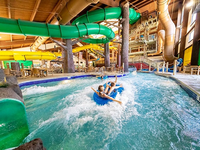 Where the great outdoors meets indoor water fun. Paul Bunyan would trade his axe for a pool noodle here! Photo credit: Timber Ridge Lodge & Waterpark