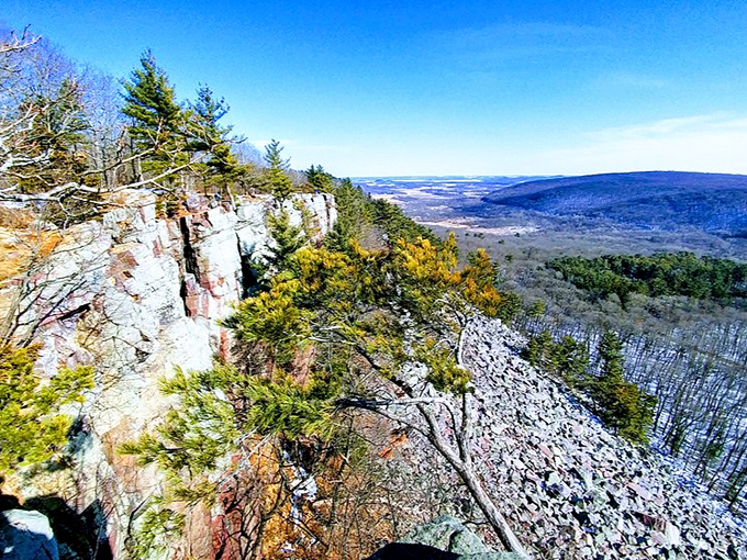 Rocky bluffs meet crystal waters in this outdoor paradise. It's like the Alps took a Midwest vacation!