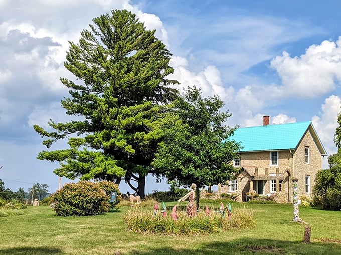 Nick Engelbert's yard: Where everyday objects go to party and never leave.