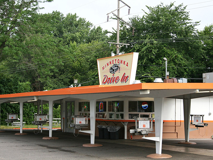 Where summer memories are made! The Minnetonka Drive In's classic sign promises a trip back in time... and possibly a food coma.