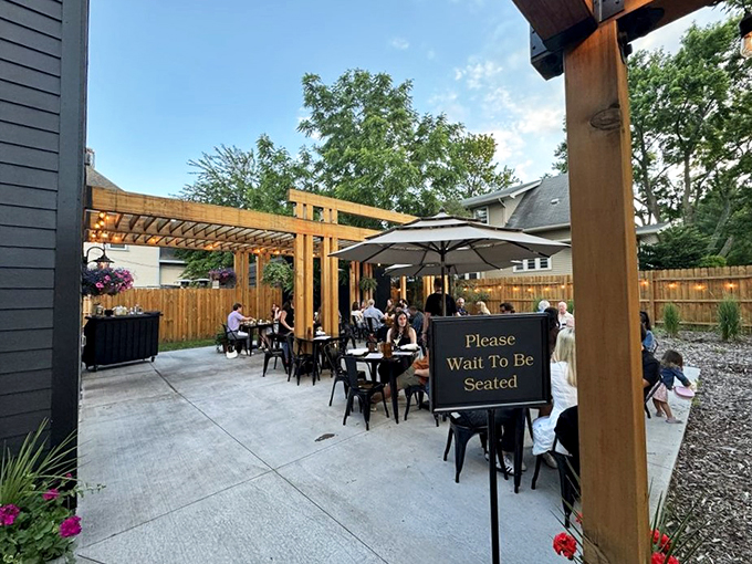 Cozy patio alert! Mucci's outdoor seating is perfect for people-watching while you devour their famous deep-fried pizza.