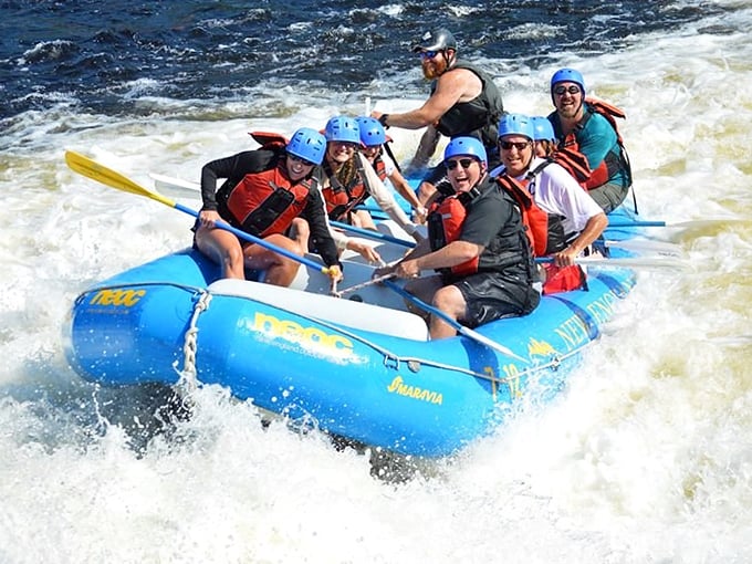 Teamwork makes the dream work! These paddlers are in perfect sync, ready to conquer whatever the river throws their way.