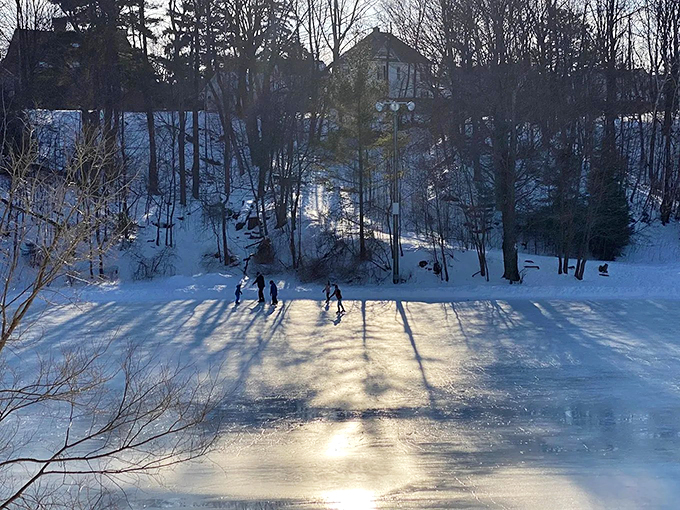 Long shadows dance across Petoskey's winter playground, where everyday moments become magical memories.
