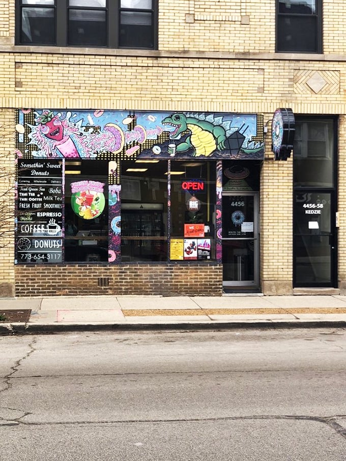 Urban art meets sugary starts. This Chicago spot's funky exterior hints at the creative concoctions waiting within.