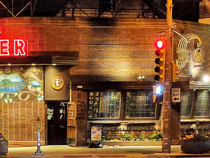 Neon nights and Bavarian delights! Von Trier's sign beckons you into a world of old-world charm and new-world flavors.