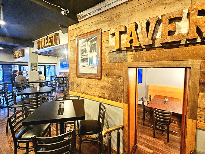 Upstairs, downstairs, good eats everywhere! The second floor dining area is like the VIP section of flavor country.
