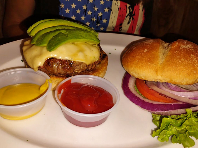 Burger bliss! This patty is so perfectly stacked, it could teach Jenga a thing or two.