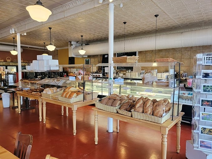 Bread, glorious bread! It's like carb Tetris in here, and I want to play all day long.