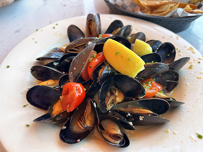 The perfect pairing: briny oysters and crisp local brew. It's like the ocean and the tap got together and decided to throw a party in your mouth.