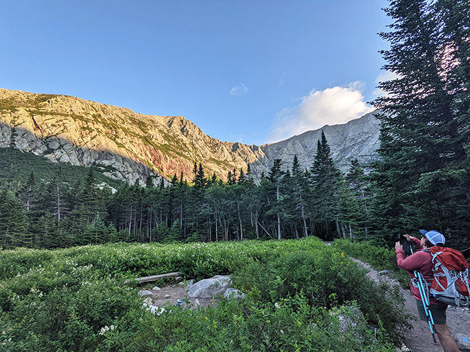 Summit selfie central: Where hikers come to prove they've conquered Katahdin. Warning: May induce extreme feelings of accomplishment and sore legs.