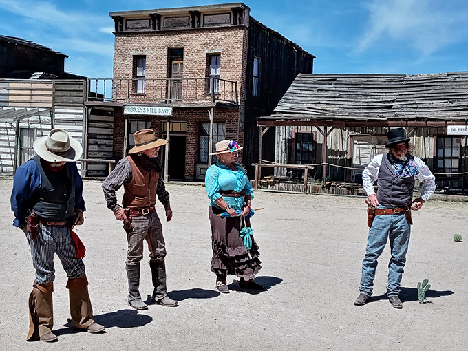 The Tombstone look is back in fashion! These folks are dressed to impress &ndash; or to rob a stagecoach. You decide. Photo credit: Tim Self