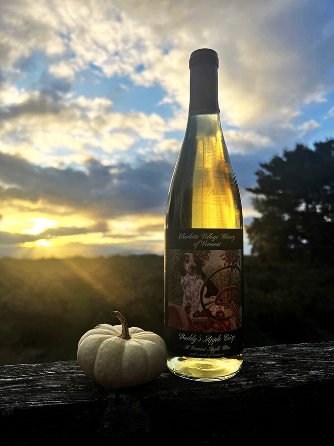 Autumn in a bottle! This apple wine is like a crisp fall day, minus the leaf-raking and plus the relaxation. 