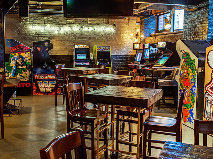 Where pixels meet pints. This corner of paradise proves that growing up doesn't mean giving up on fun - it just means better drinks.