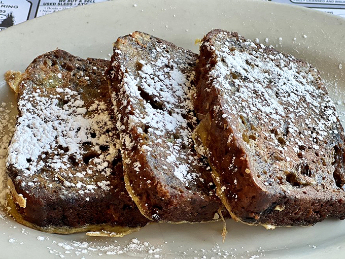 Banana bread got all dressed up for breakfast. It's the morning equivalent of a little black dress.