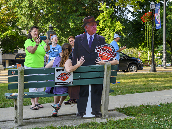 Take a seat, channel your inner Brooks, and feed some pigeons. Just don't get too institutionalized &ndash; we've got more trail to cover!