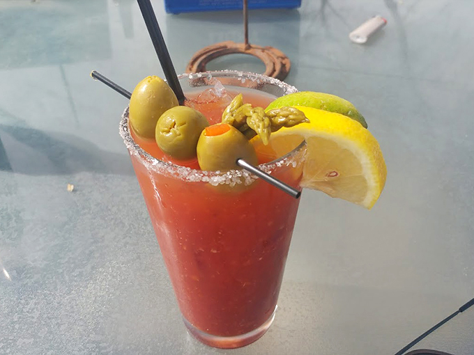 Meet the Bloody Mary's sassy cousin. With more garnishes than a Christmas tree, it's a drink and a snack all in one! Photo credit: Glen McMillan