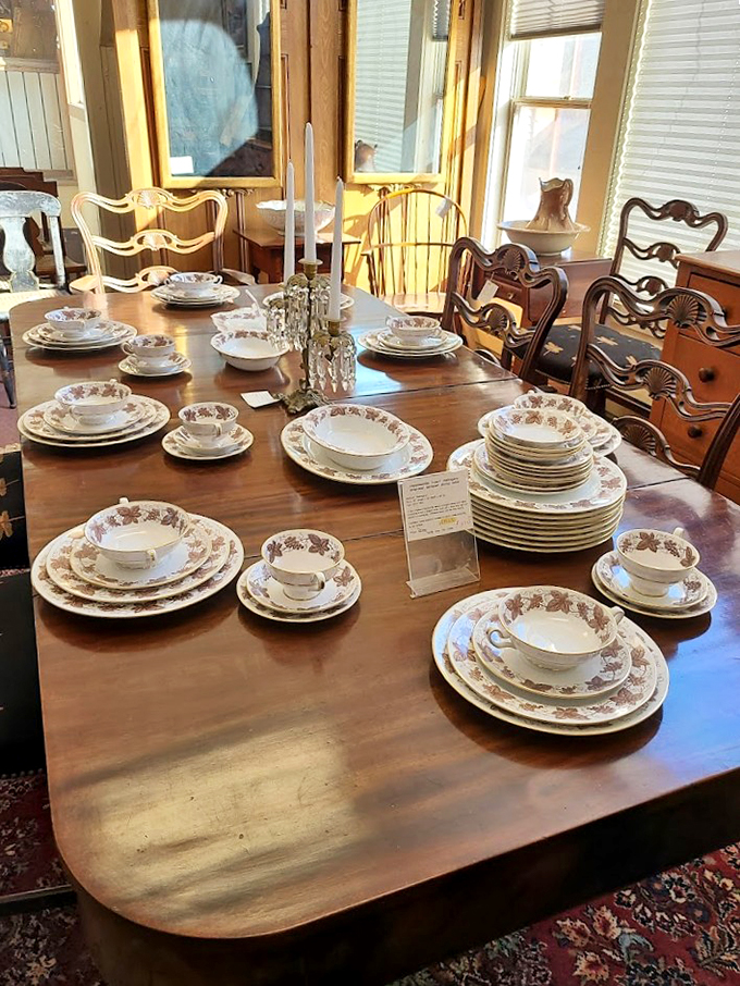 A formal place setting fit for royalty, where every teacup and saucer tells a story of refined entertaining.
