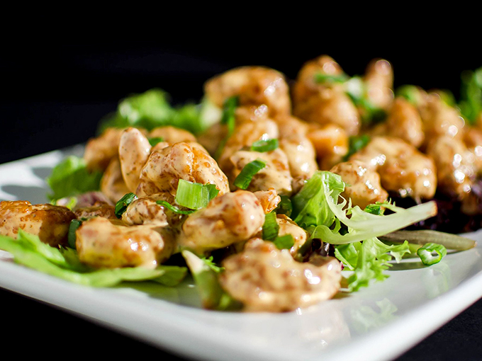 These firecracker shrimp are ready to party! Spicy, saucy, and more fun than a Fourth of July parade. Photo credit: RyeBelles Restaurant and Bar