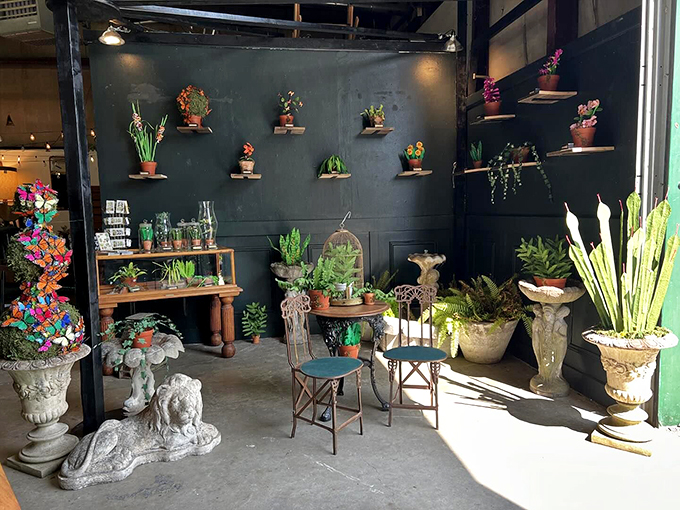 Who needs a time machine when you've got this garden setup? It's like the 1960s decided to throw an outdoor party.