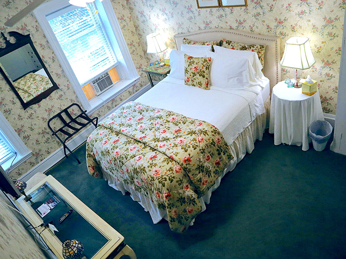 A secret garden of comfort awaits. Mary Lennox would trade her key for a night in this floral fantasy.