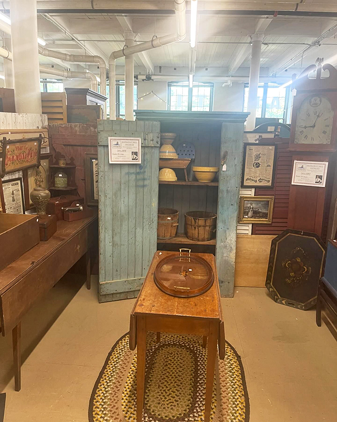 Weathered wood meets vintage charm in this corner, where every piece tells a story of American craftsmanship.