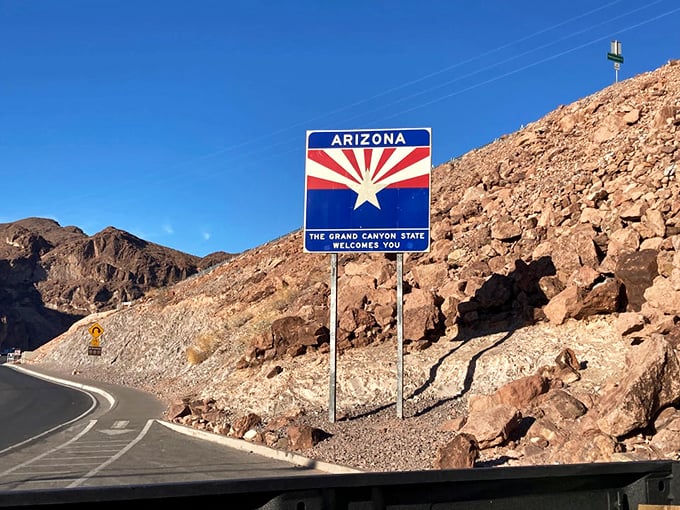 Day or night, rain or shine, Arizona's always ready for its close-up. This sign is like the state's 24/7 concierge service. Photo credit: Jorge Marinez