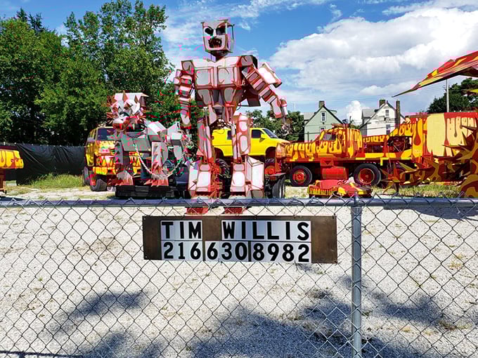 "Where old cars go to be reborn as fire-breathing monsters." This colorful collection of mechanical marvels turns trash into treasure, one larger-than-life creation at a time.
