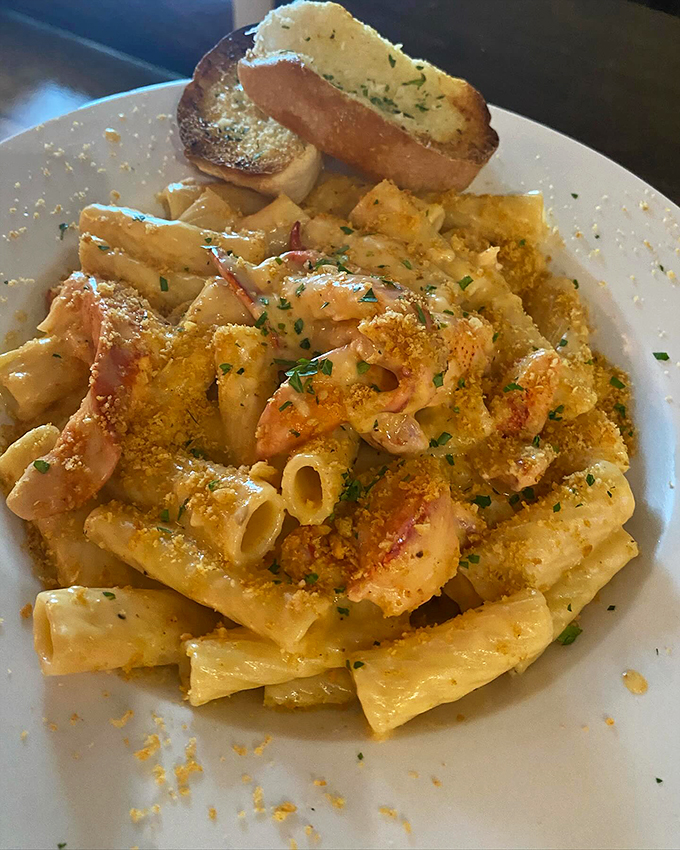 Mac and cheese that's dressed up for a night out, topped with buttery breadcrumbs and fresh herbs.