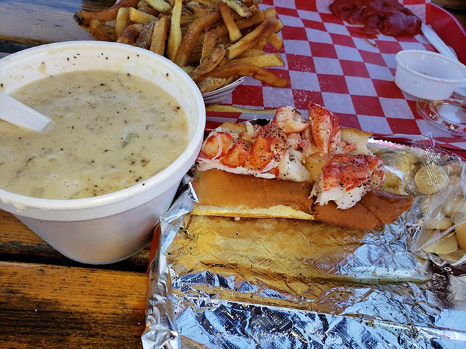 The ultimate Maine power couple: a generous lobster roll and rich seafood chowder that'll make your taste buds dance.