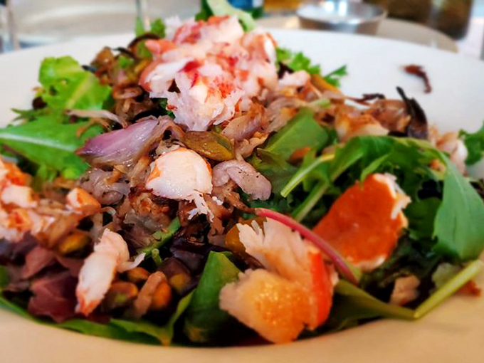 This lobster salad isn't just lunch - it's a celebration of Maine's favorite crustacean atop fresh, crisp greens. Photo credit: Kim F.
