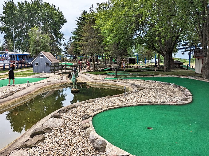Putt your way through whimsy! This mini-golf course is a delightful blend of landscaping artistry and childhood imagination.