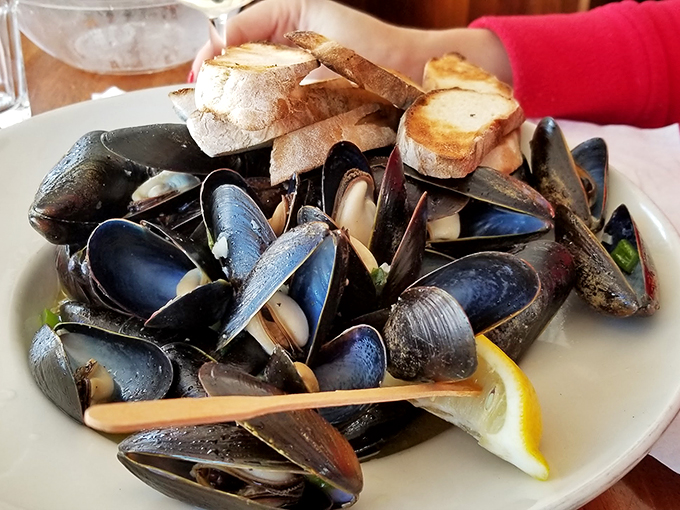These mussels aren't just dinner &ndash; they're a maritime treasure hunt, each shell hiding a delicious reward. Photo credit: Mike Whitney