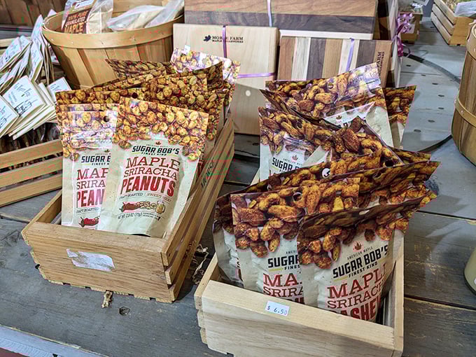 Sugar Bob's maple sriracha nuts: where sweet meets heat in the most Vermont way possible.