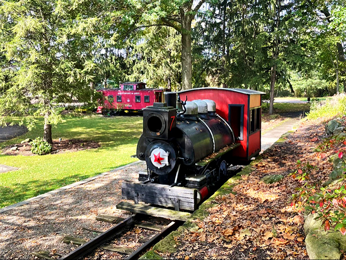 Who says you can't take it with you? This pint-sized locomotive brings the romance of the rails right to Warther's backyard.