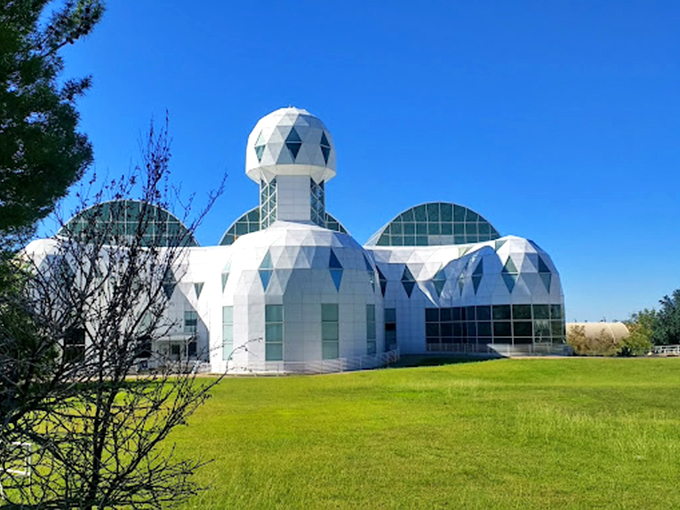 From this observation deck, you can spot both the manmade marvels of Biosphere 2 and nature's own masterpiece - the Arizona landscape.