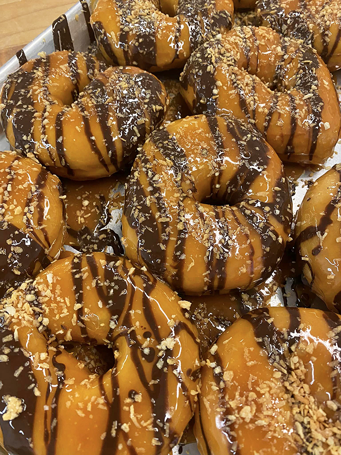 Samoa donuts: Girl Scout cookies' sophisticated older sister. These ringed wonders prove coconut and caramel are a match made in bakery heaven.