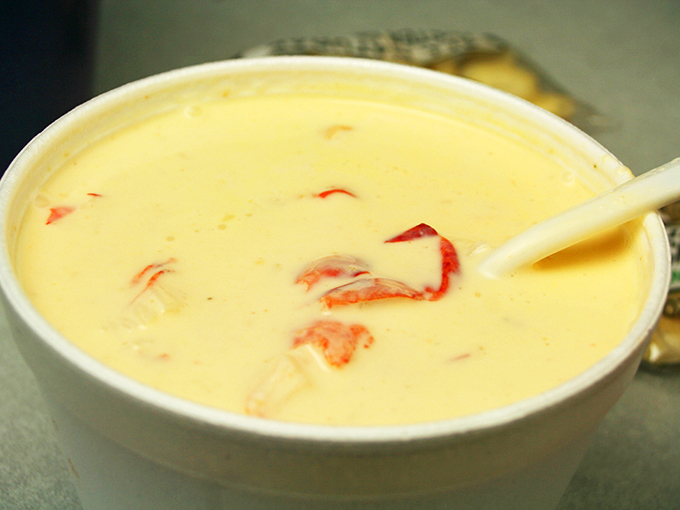 Creamy waves of comfort in a bowl, dotted with tender pieces of seafood like delicious buried treasure.