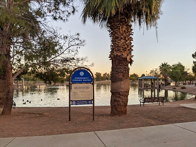 Fish tales welcome here! This sign might as well say, "Liars' Corner: Where your catch grows an inch with every retelling." Photo credit: Angela W.