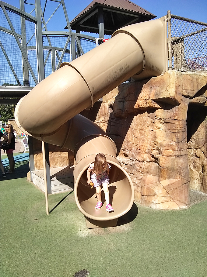 Who knew getting from point A to B could be this fun? This twisty slide is like a yellow brick road for the playground set.