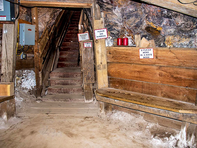 Mind your step and watch your head! These stairs lead to a subterranean world where 'fixer-upper' takes on a whole new meaning.