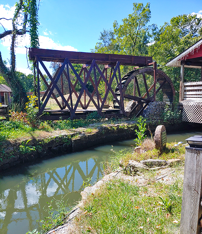 Perched like a crimson cardinal on the water's edge, this mill isn't just grinding grain&mdash;it's milling memories for generations to come.