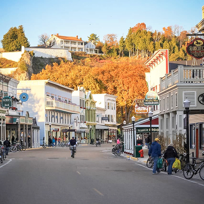 Fall on Mackinac: where the trees put on a show that rivals Broadway, and bikes are the hottest ticket in town.