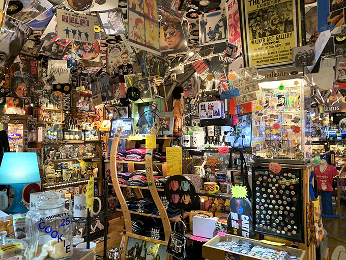 From floor to ceiling, wall to wall, this treasure trove of Beatles history makes every coffee break feel like a backstage pass.