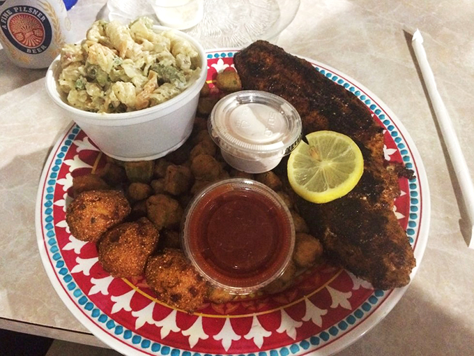 Blackened to perfection, this snapper proves that sometimes, the simplest preparations yield the most flavorful results.