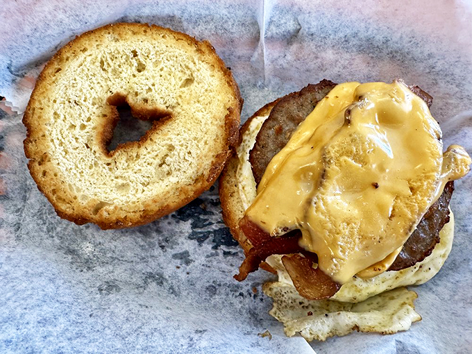 The breakfast sandwich that puts all others to shame. It's like a flavor explosion wrapped in a warm, toasty hug.