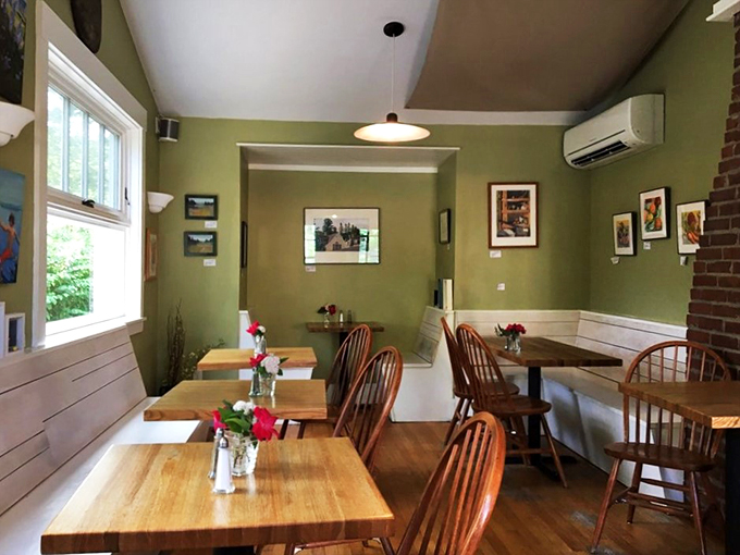 Rustic charm meets culinary bliss. This dining area is where comfort food meets comfort seating &ndash; a match made in bakery heaven.